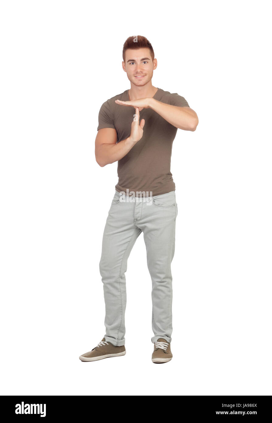 sign, signal, gesture, wait, waiting, blue, humans, human beings ...