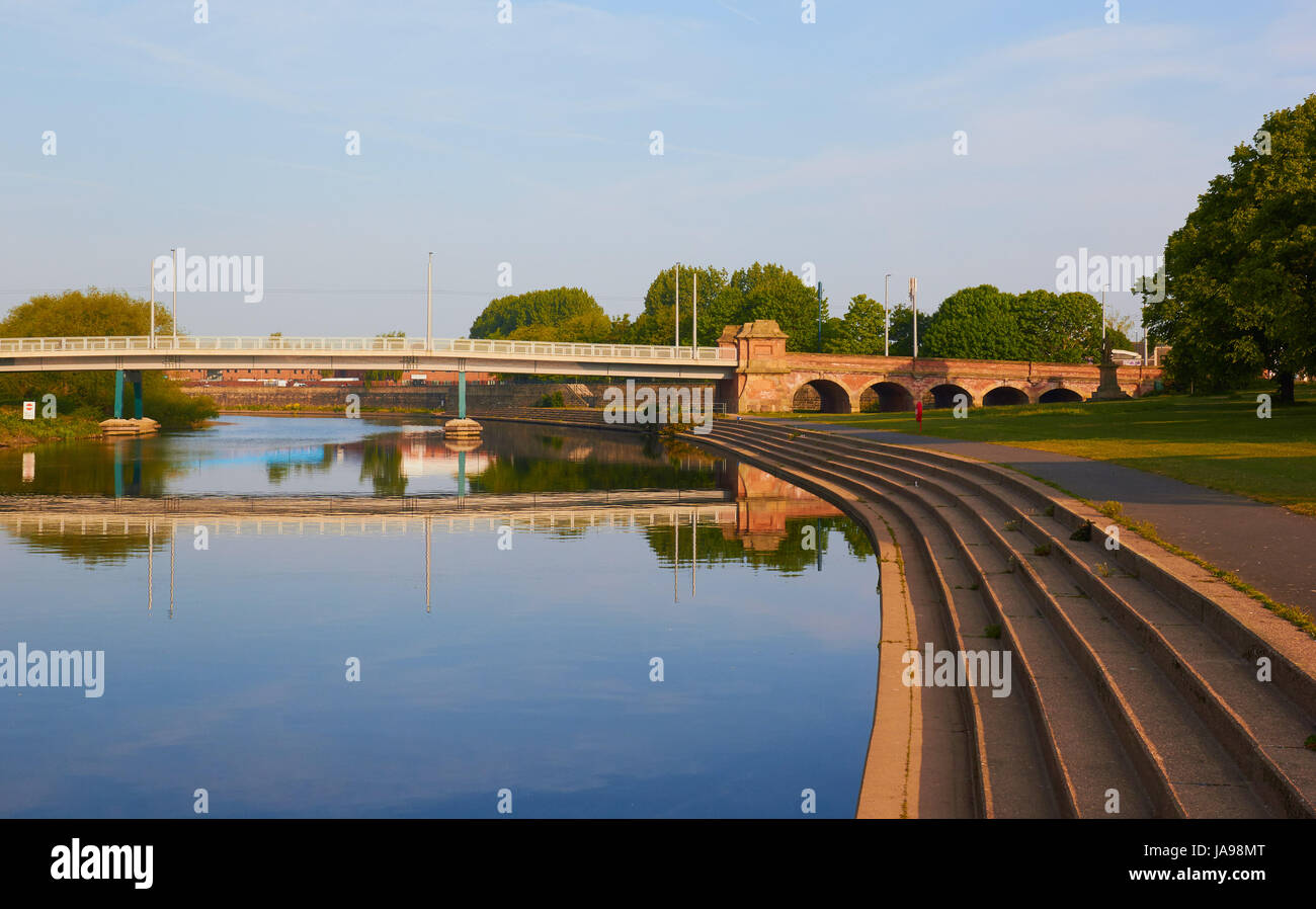 Wilford Toll Bridge over the river Trent, Nottingham, Nottinghamshire ...