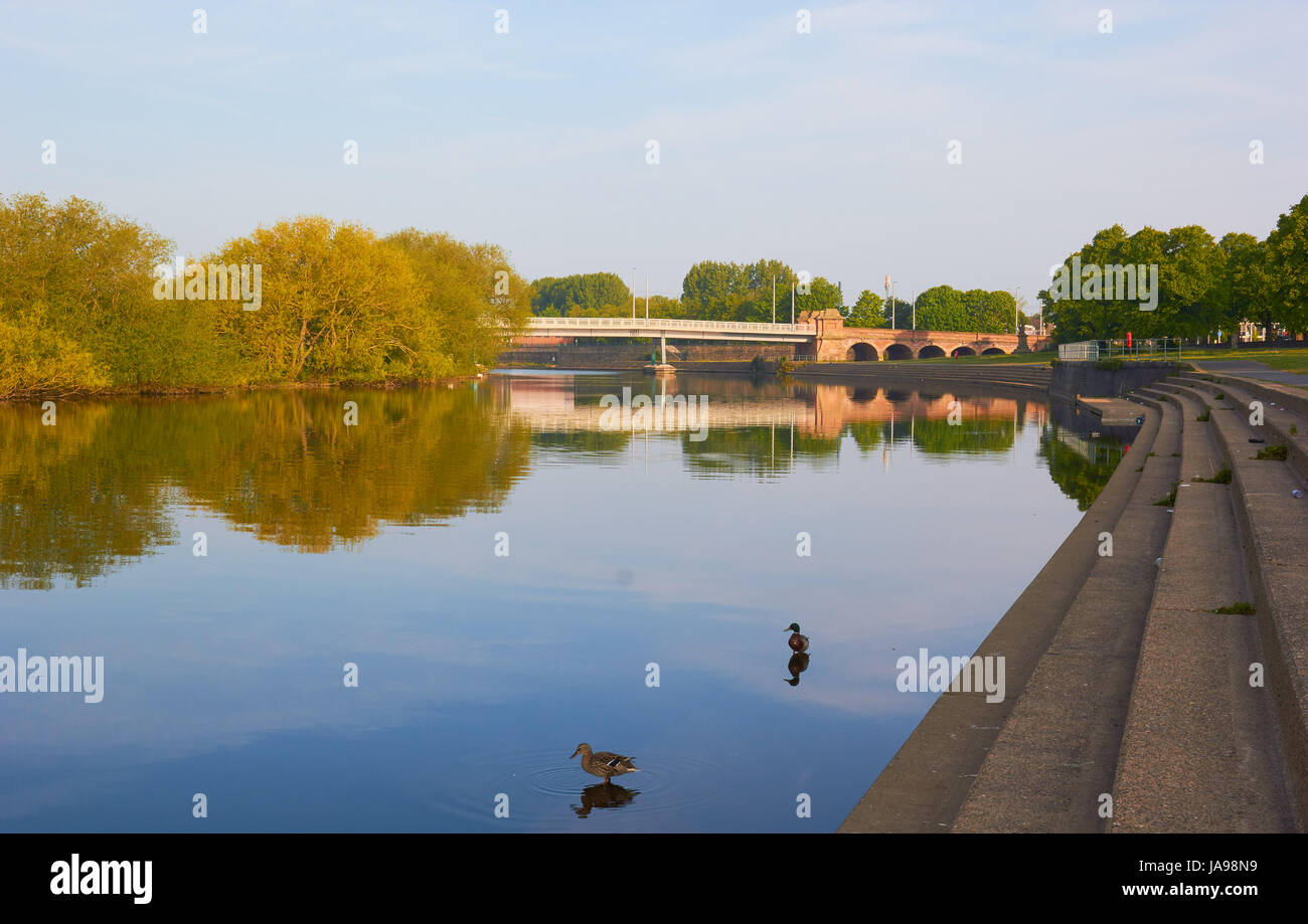 Willard Toll Bridge a tram, pedestrian and cycle bridge over the river ...