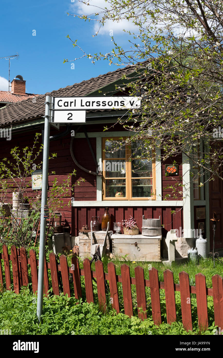 Bronze statue in the garden of Carl Larsson House, Sundborn, Sweden ...