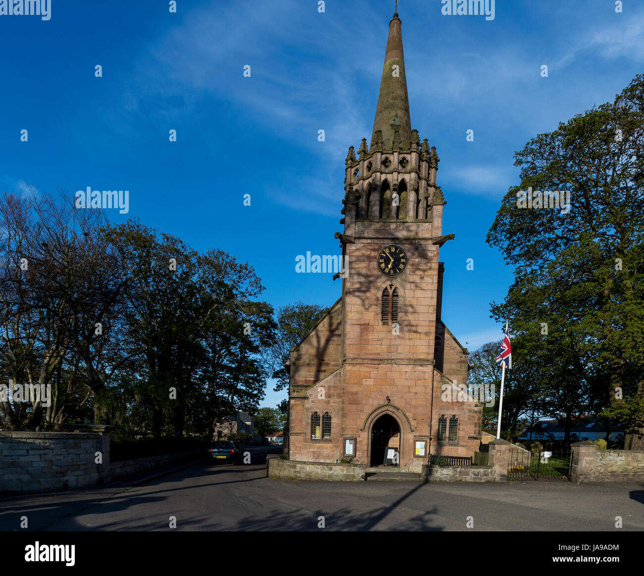St Ebba's church. Beadnell Bay, Northumberland Stock Photo - Alamy