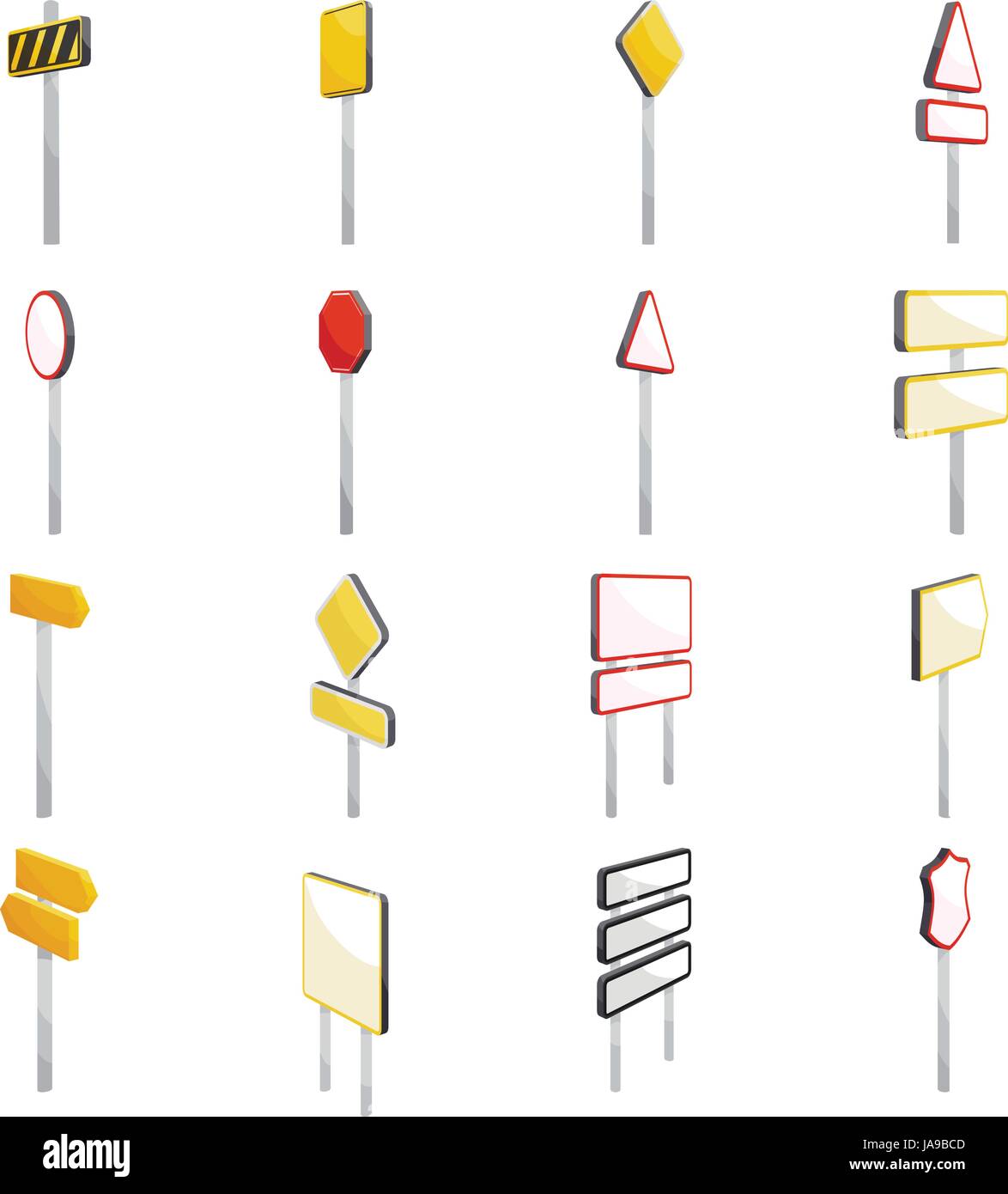 Road signs icons set, cartoon style Stock Vector Image & Art - Alamy