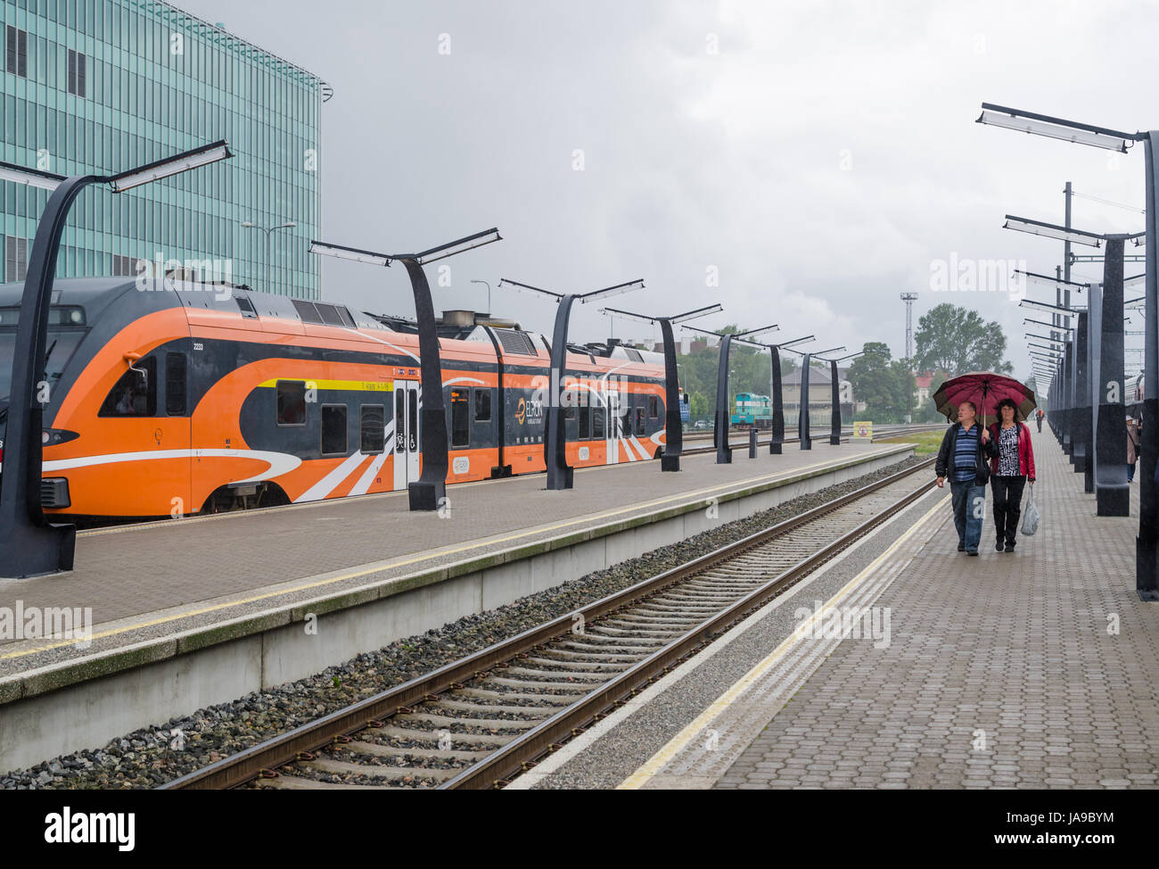TALLINN, ESTONIA - 13 August 2016: Railway station in Tallinn, Estonia ...