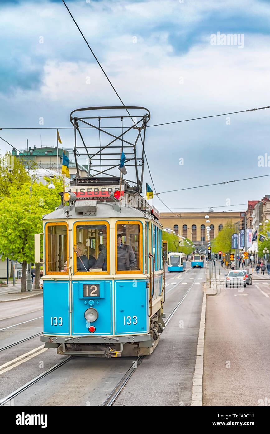 GOTHENBURG, SWEDEN - MAY 13, 2017: One of the iconic trams of ...