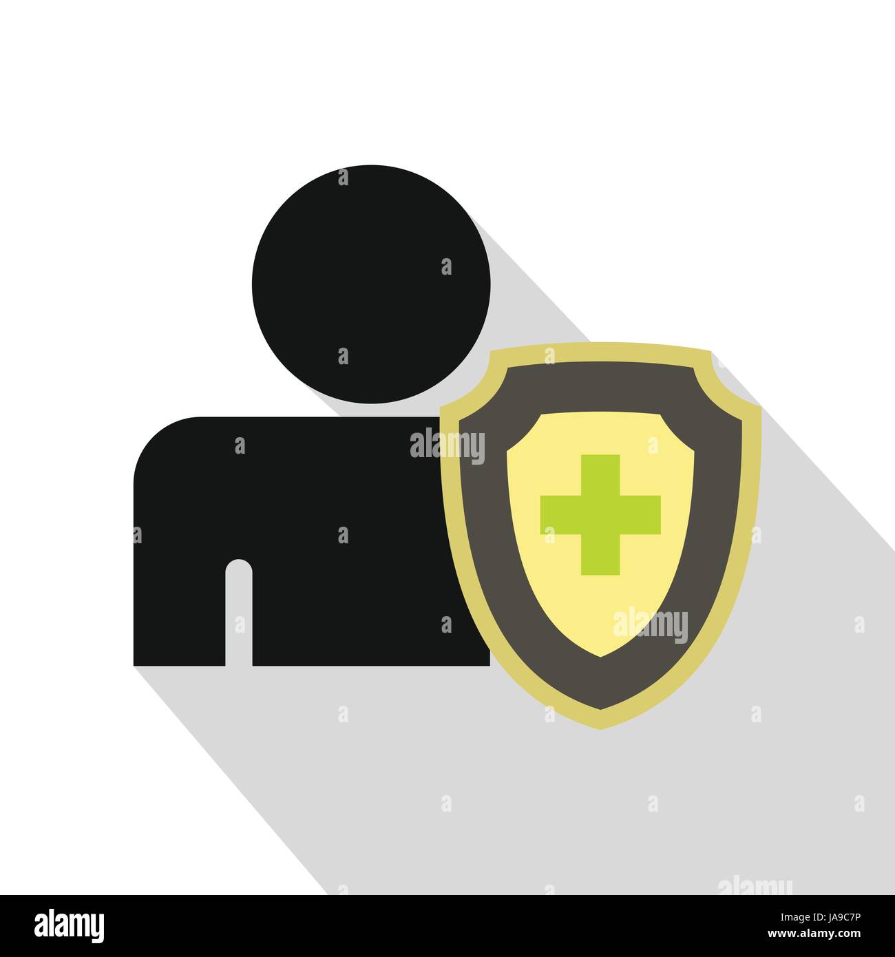 Person and medical cross protection shield icon Stock Vector Image ...