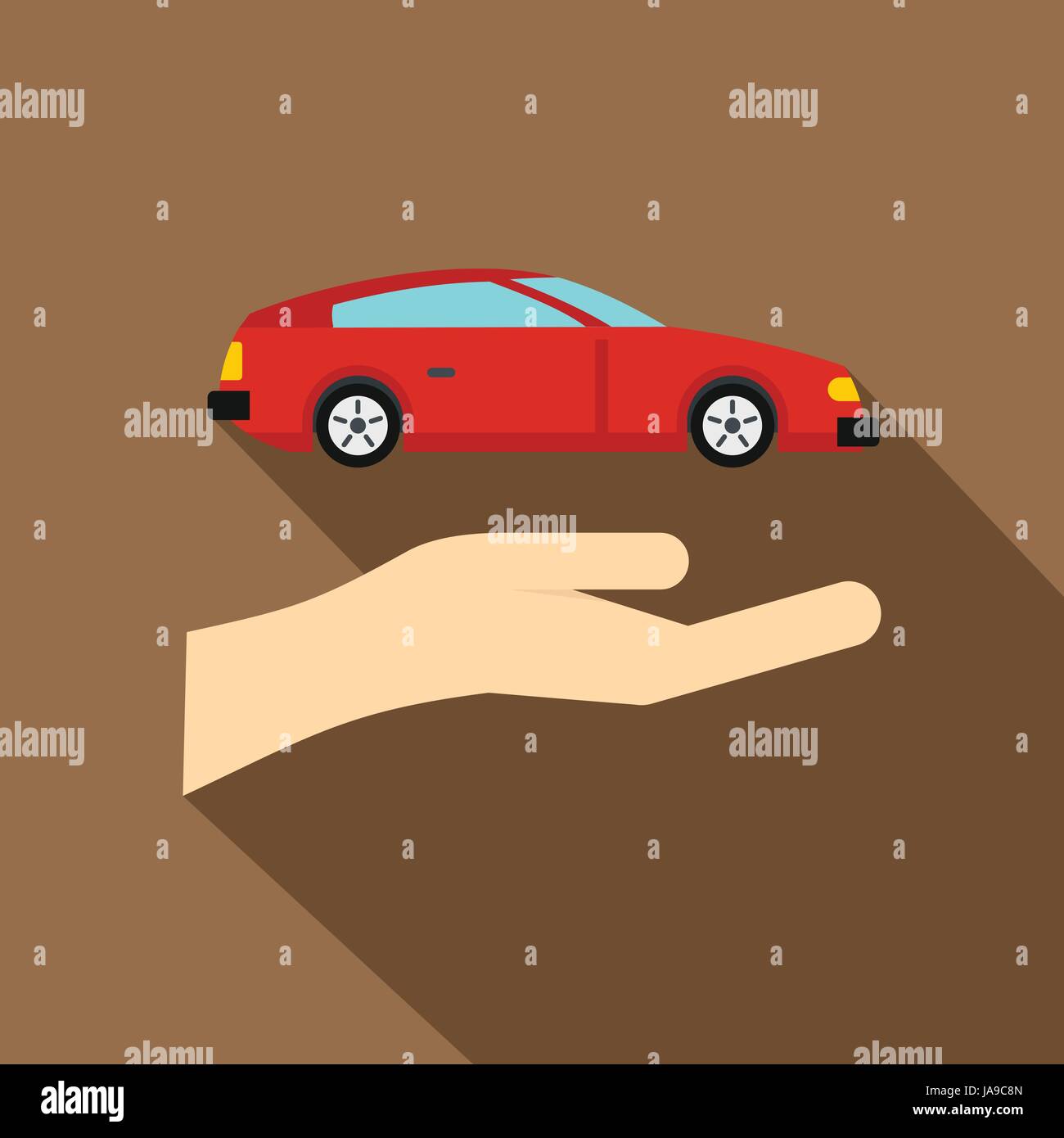 Hand and car icon, flat style Stock Vector Image & Art - Alamy