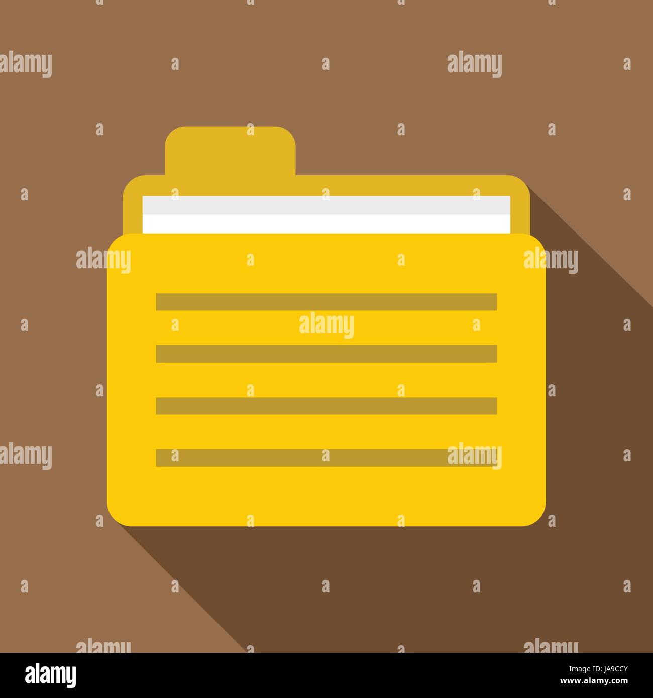 Yellow file folder icon, flat style Stock Vector Image & Art - Alamy
