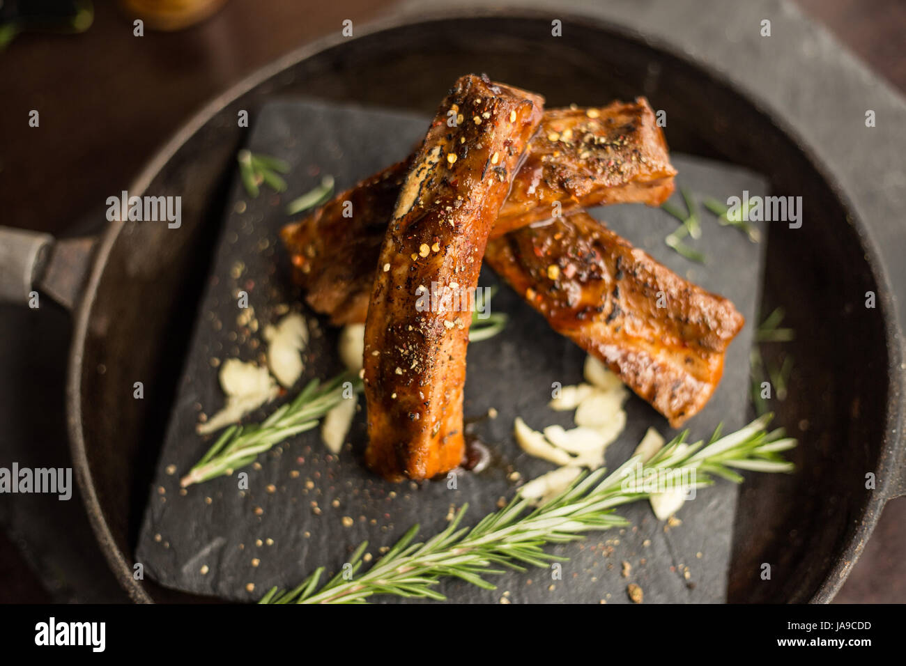 Barbecue ribs top view hi-res stock photography and images - Alamy