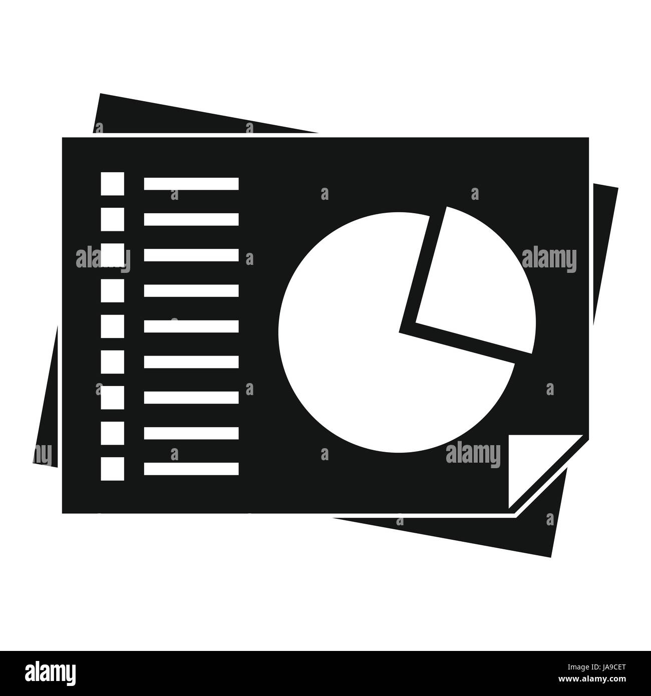 Sheets of paper with charts icon, simple style Stock Vector Image & Art ...