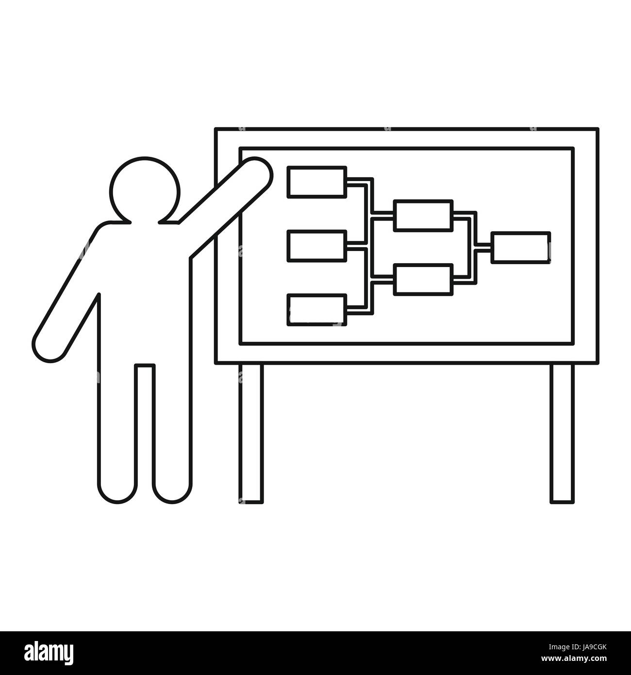 Businessman and presentation screen icon Stock Vector Image & Art - Alamy