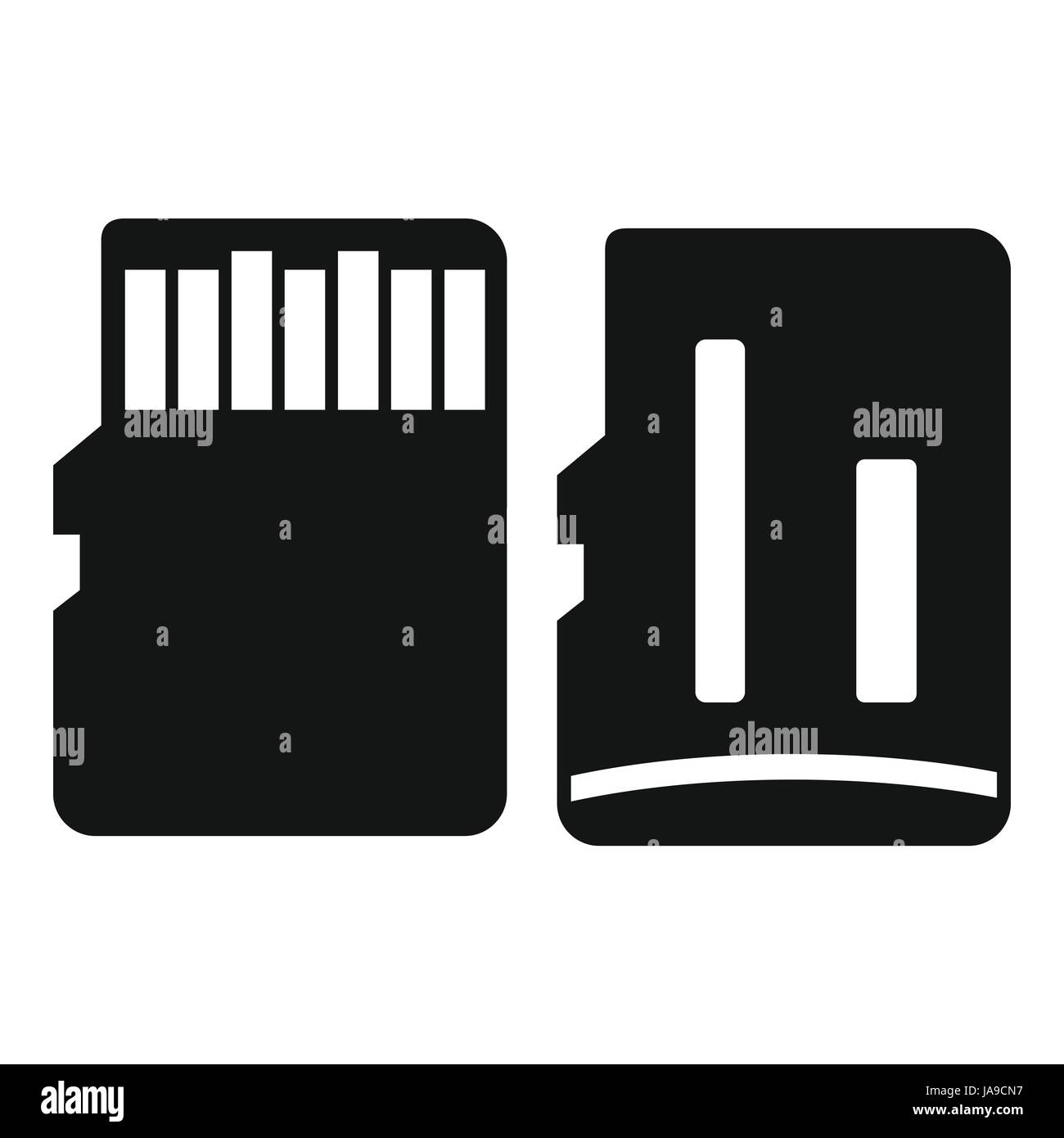 Both sides of SD memory card icon, simple style Stock Vector Image ...