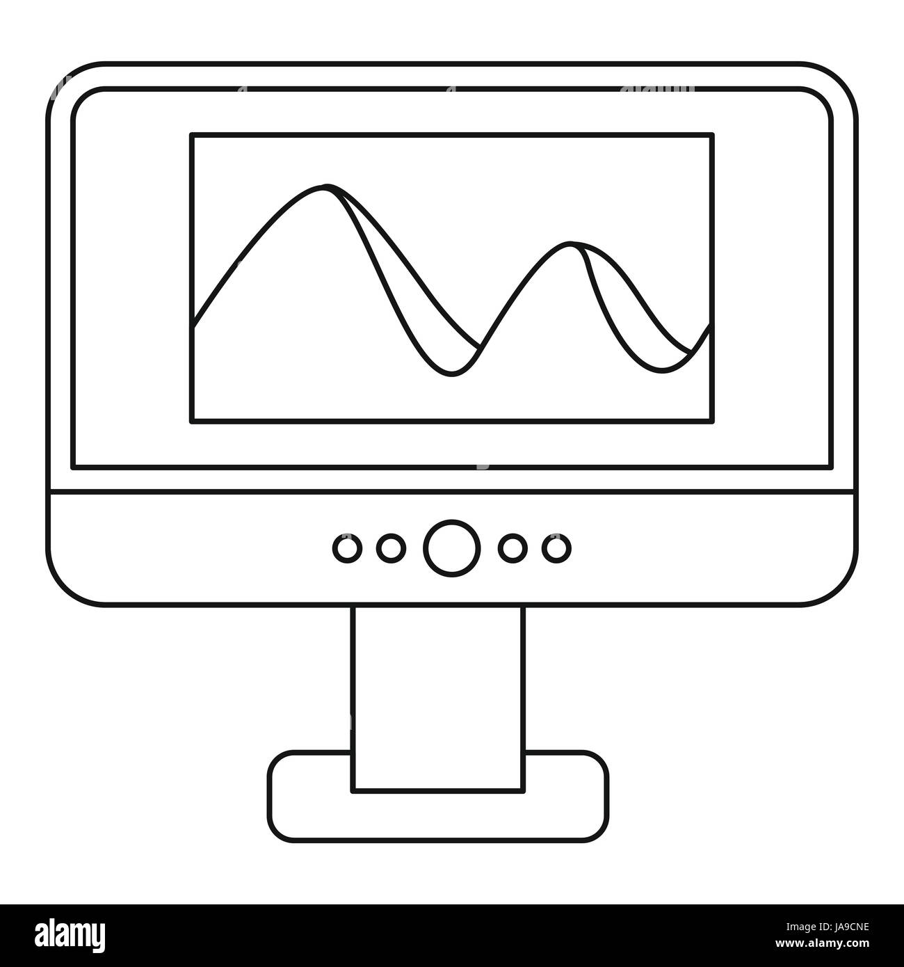 Photo on computer monitor icon, outline style Stock Vector Image & Art ...