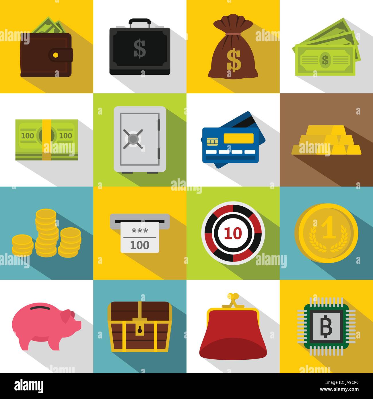 Different money icons set, flat style Stock Vector Image & Art - Alamy
