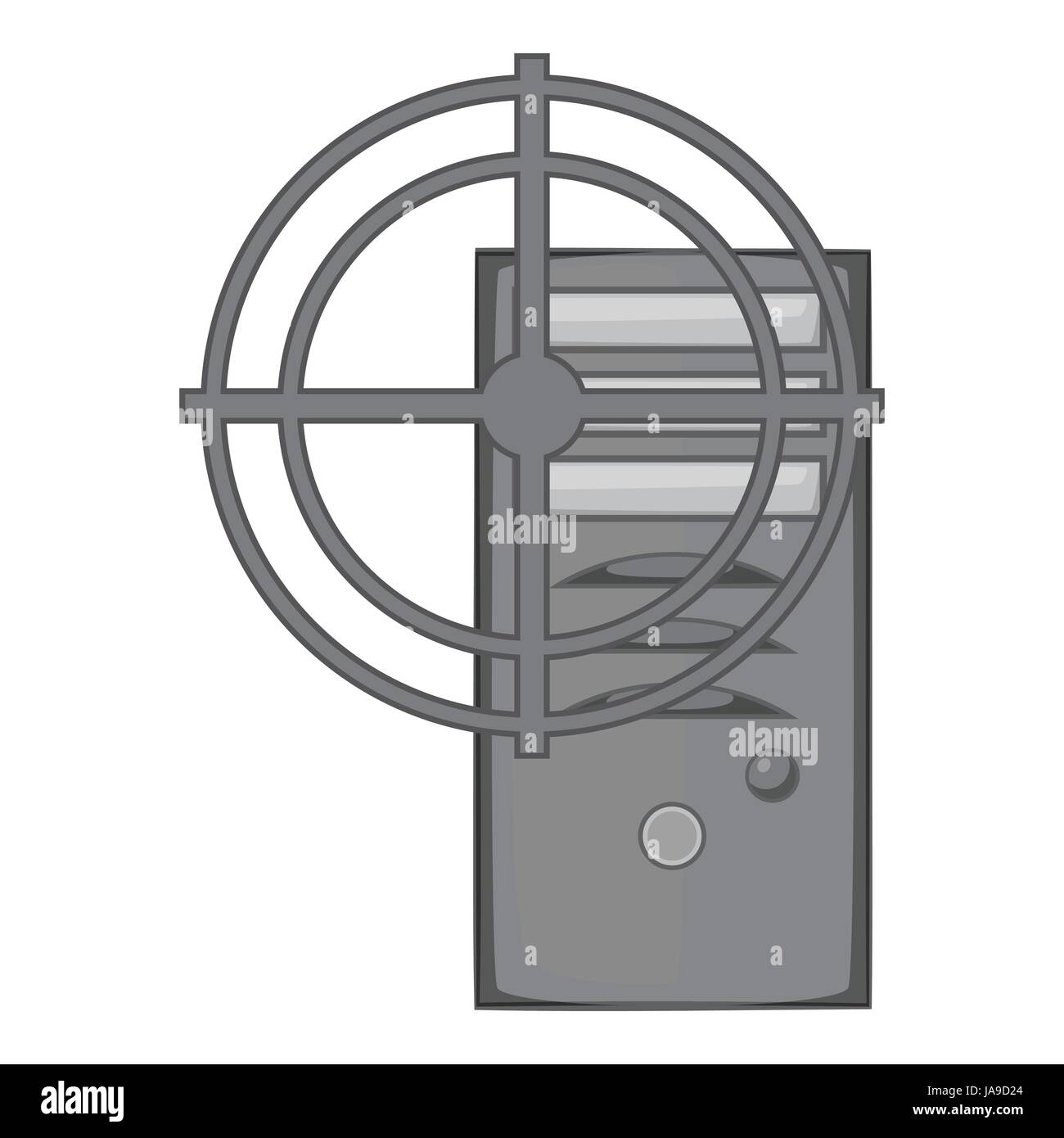 Sight on system unit icon, gray monochrome style Stock Vector Image ...