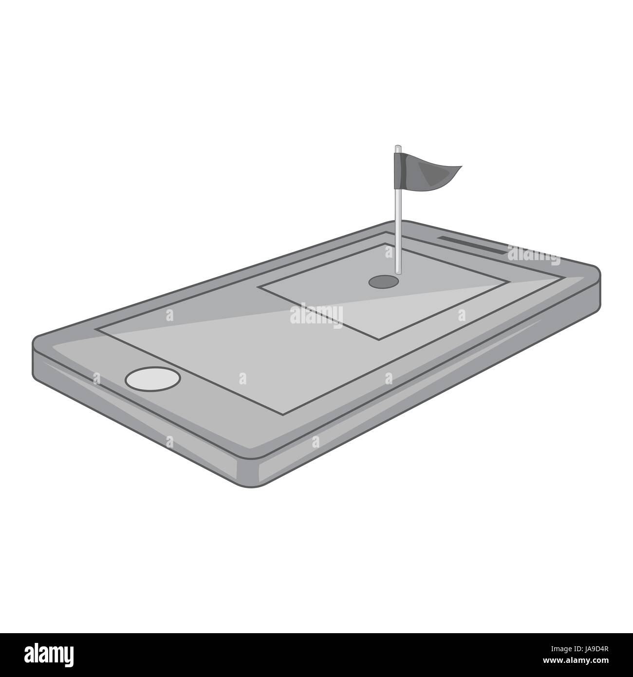 Golf course on phone icon, gray monochrome style Stock Vector Image ...
