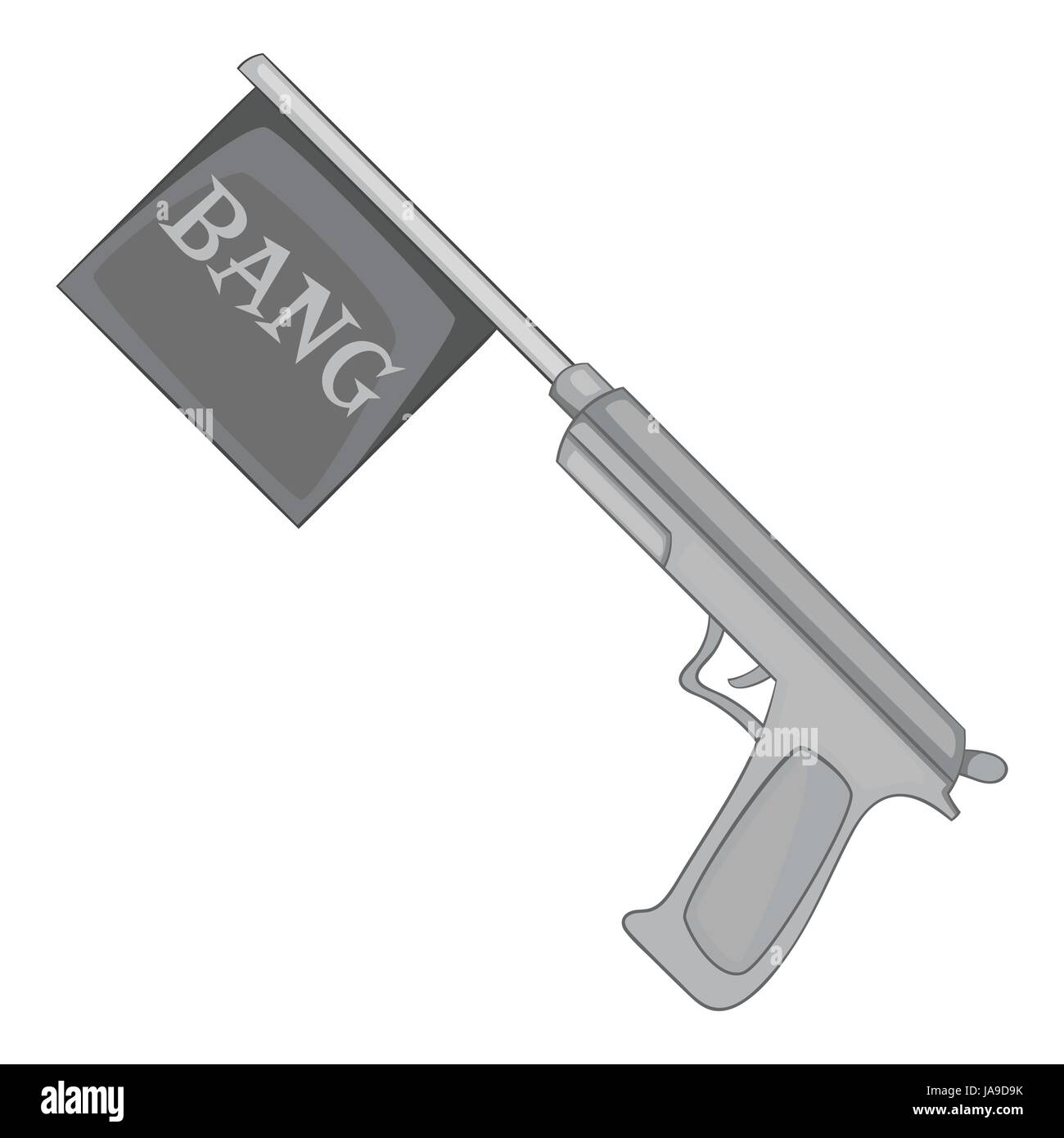 Gun with flag toy icon, gray monochrome style Stock Vector Image & Art ...