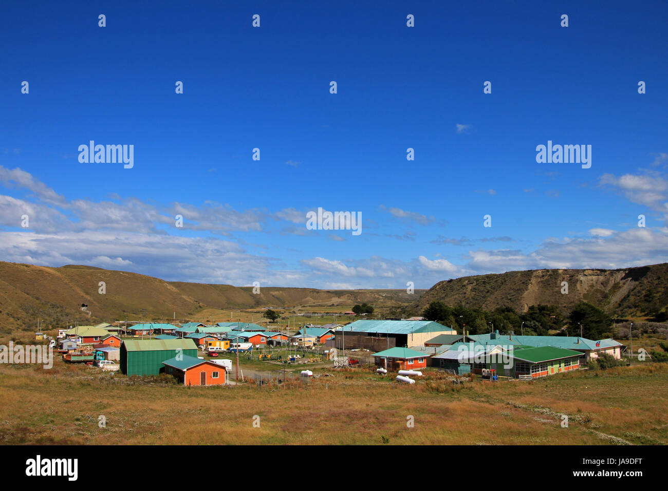 Cameron village centre of the municipality of Temaukel, Tierra Del ...