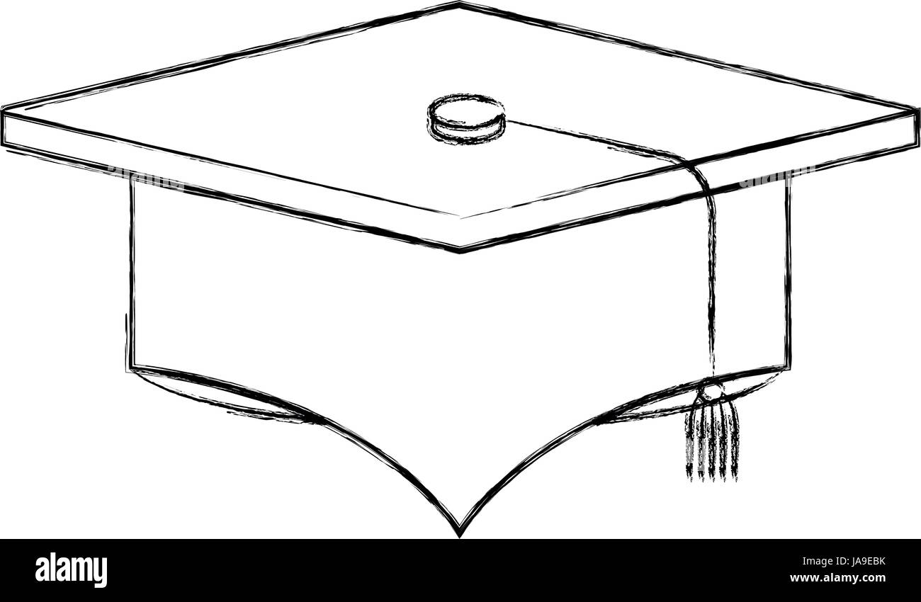 sketch blurred silhouette image graduation cap Stock Vector Image & Art ...