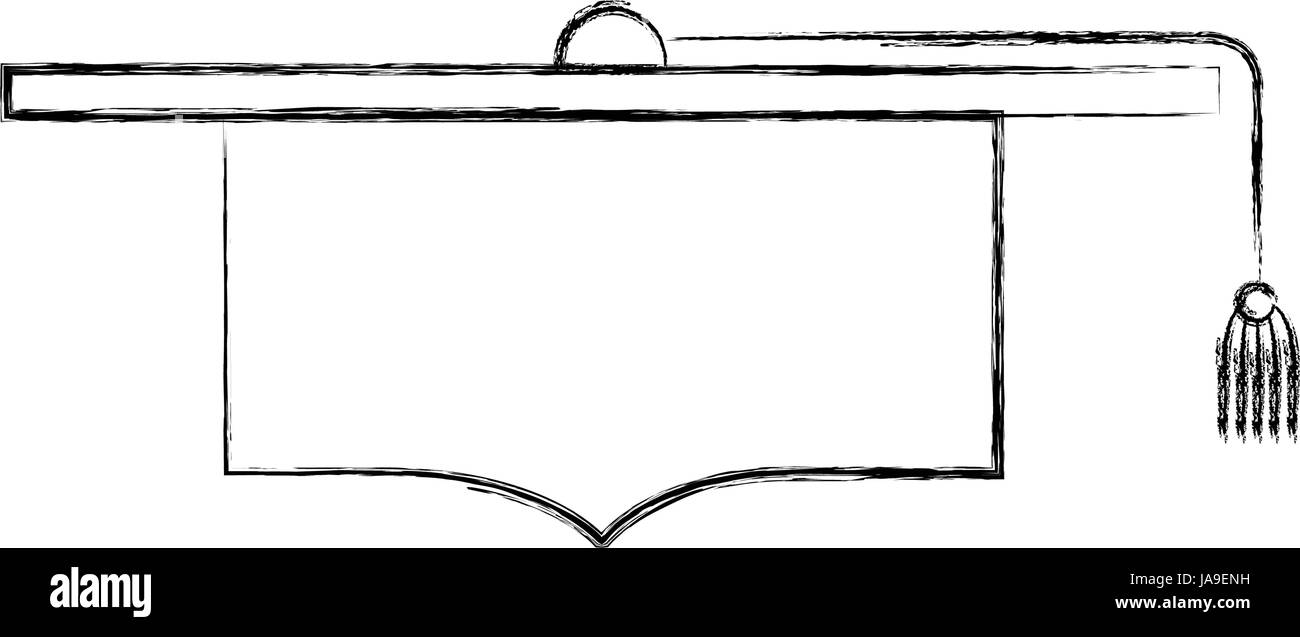 sketch blurred silhouette image graduation cap front view Stock Vector ...