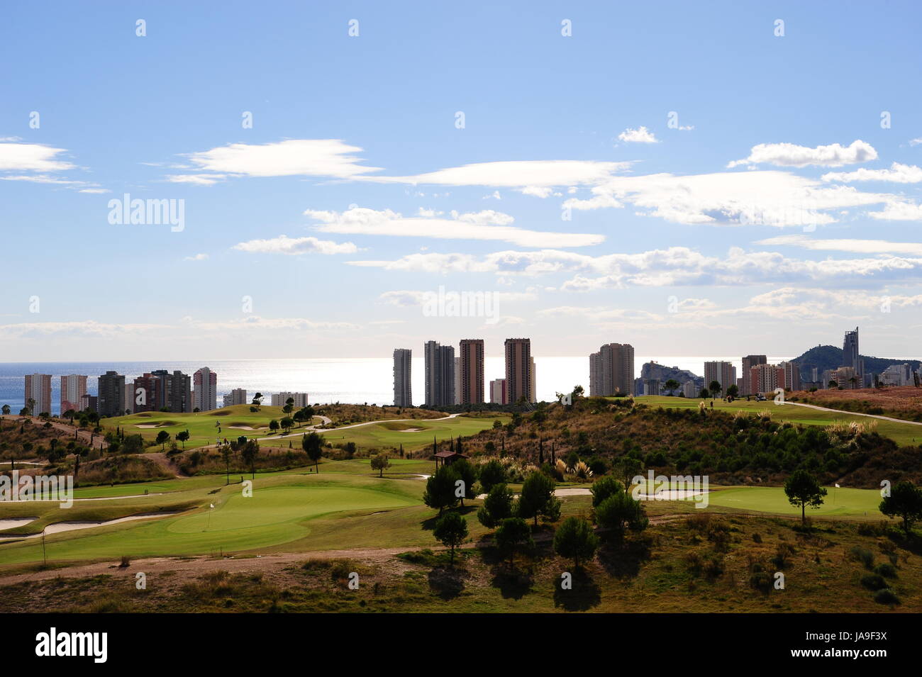 spain, coast, skyline, shore line, hispanic, spanish, blue, humans ...