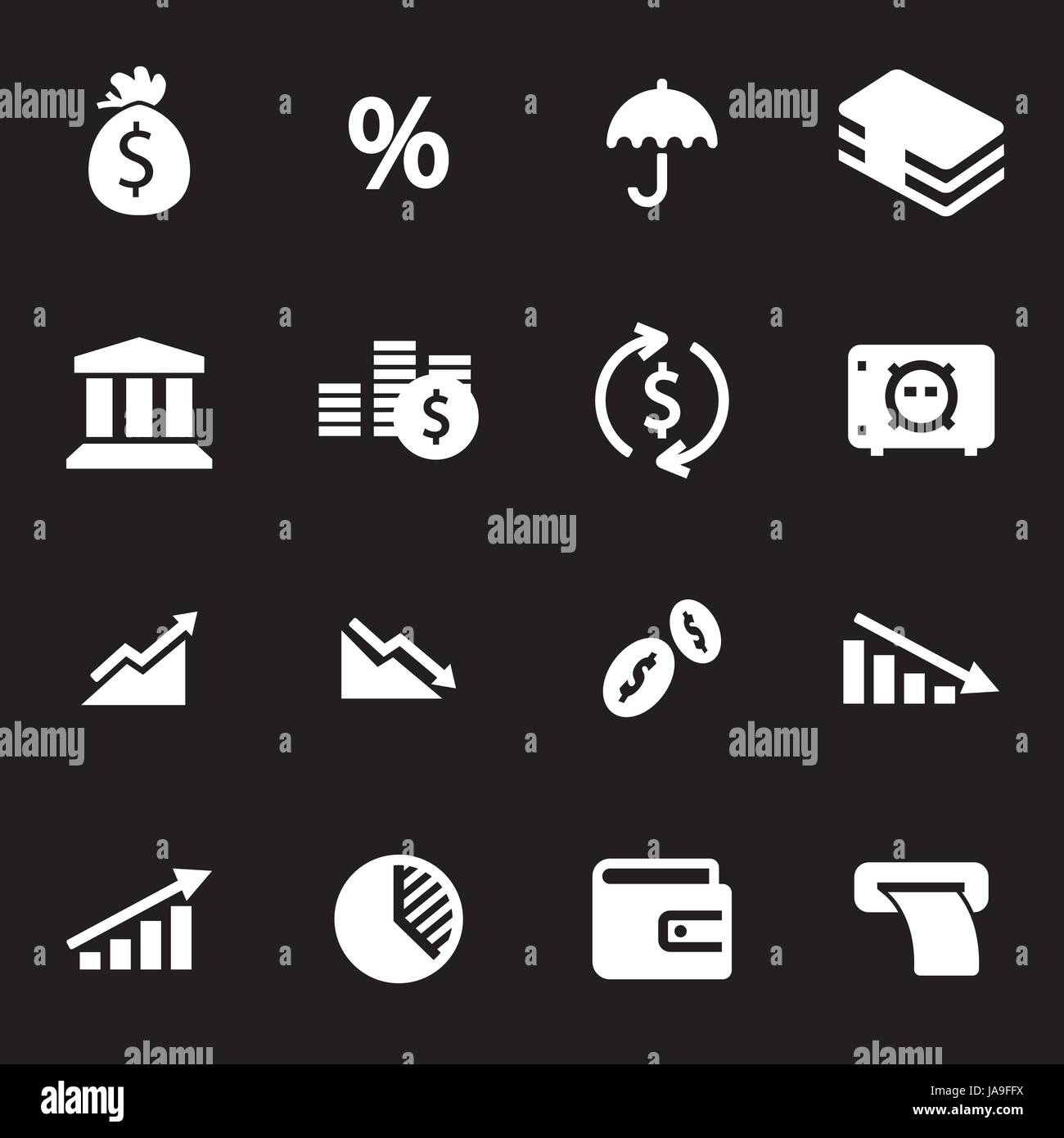 Vector white economic icons set Stock Vector Image & Art - Alamy