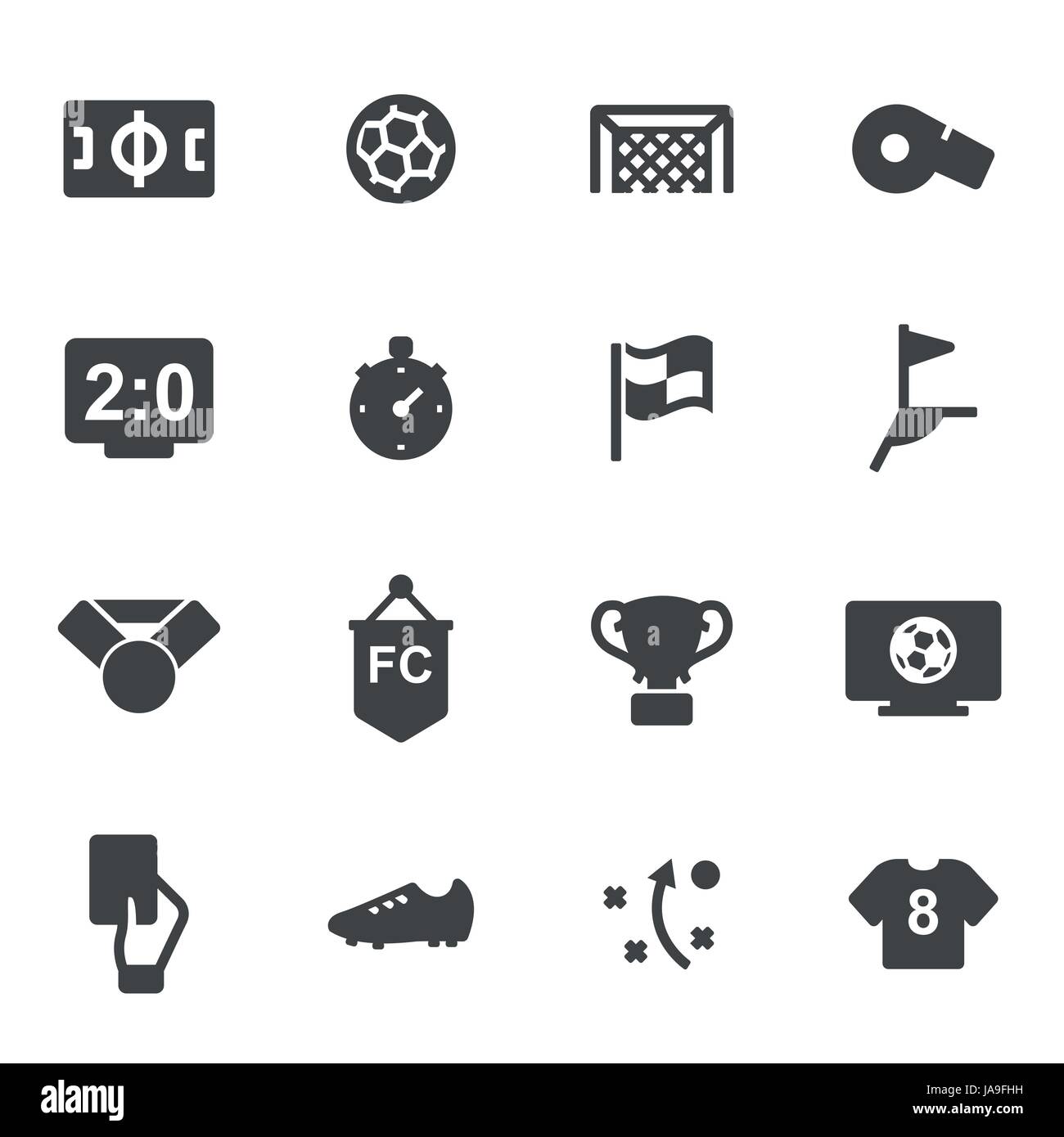Vector black football icons set Stock Vector Image & Art - Alamy