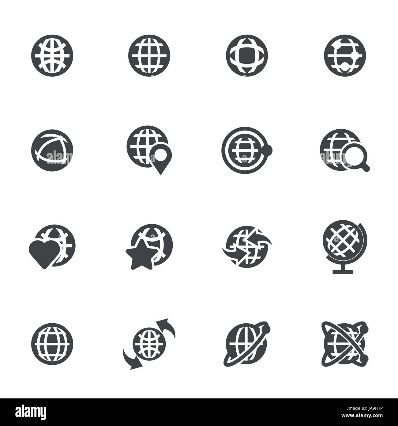Vector black globe icons set Stock Vector Image & Art - Alamy