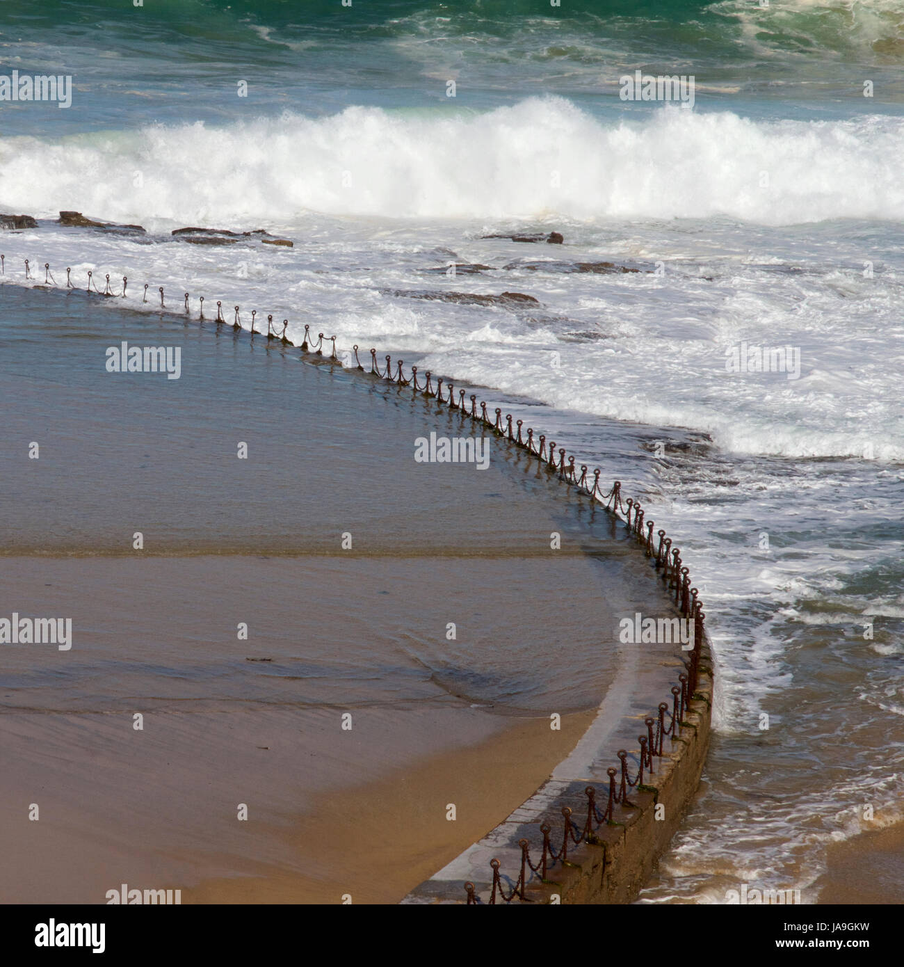 Old rusty bollards at Newcastle beach, Australia Stock Photo - Alamy
