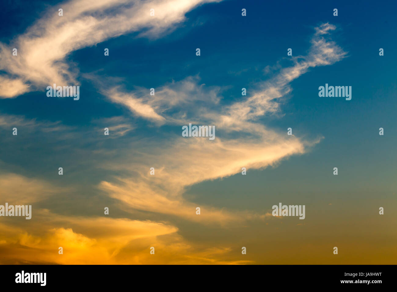 Natural sunset /sunrise with beautiful clouds. Bright Dramatic Sky in warm colors Stock Photo ...