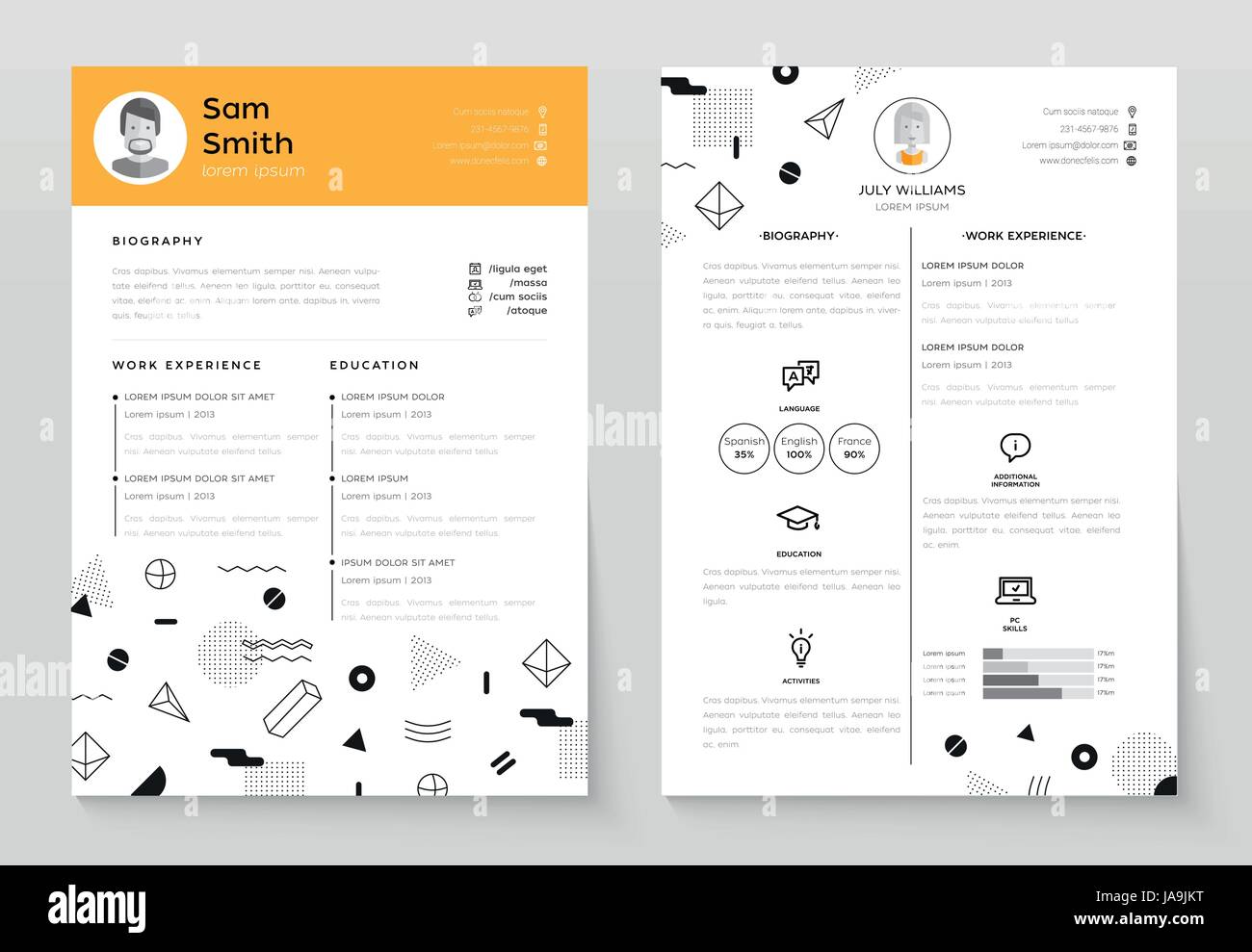Personal Resume - vector template illustration Stock Vector Image & Art ...