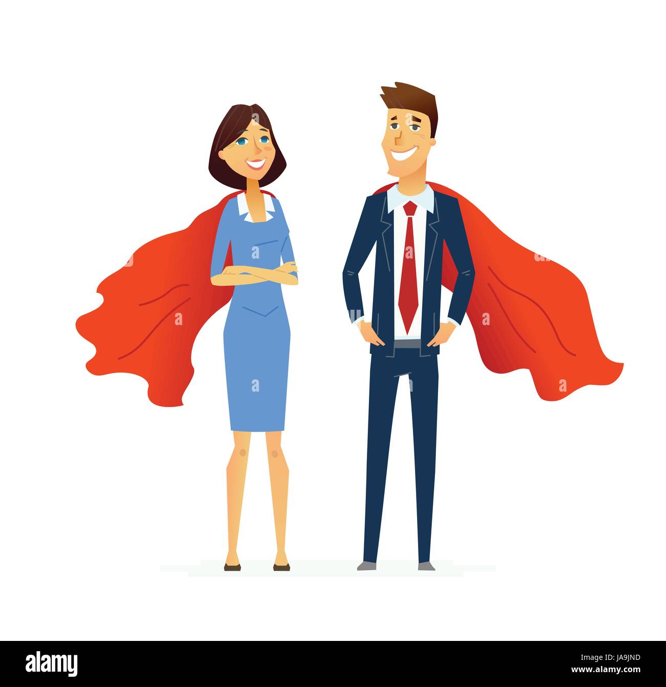 Business man and woman - modern flat design people characters ...