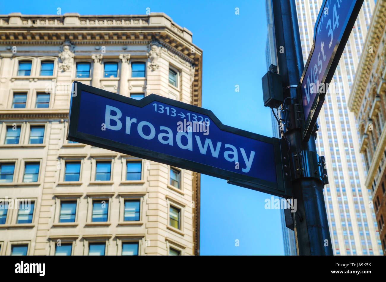 blue, city, town, usa, america, directions, corner, manhattan, sign ...