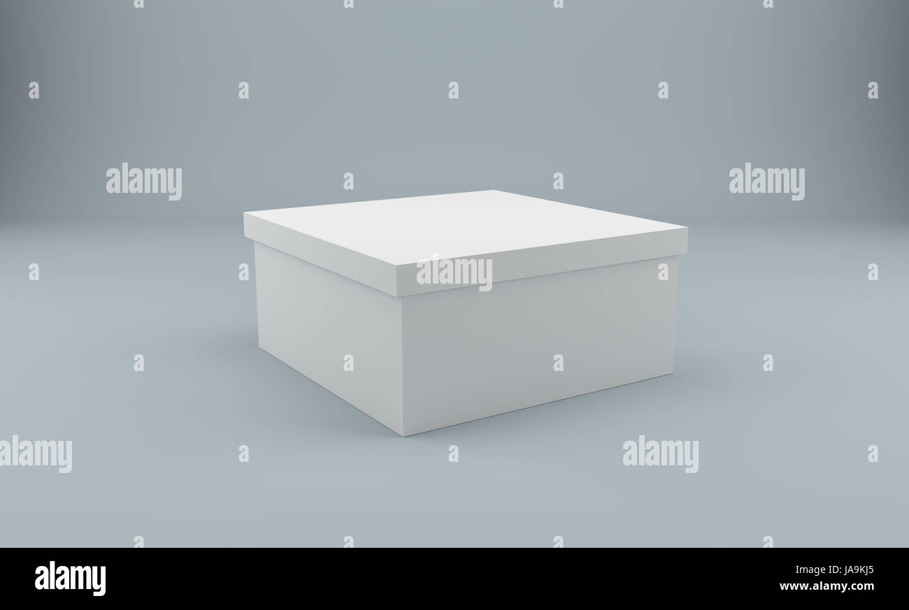 Blank closed white box isolated on white. 3D rendering Stock Photo - Alamy