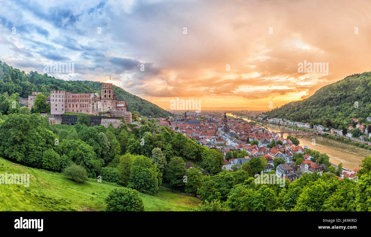 Heidelberg castle aerial hi-res stock photography and images - Alamy