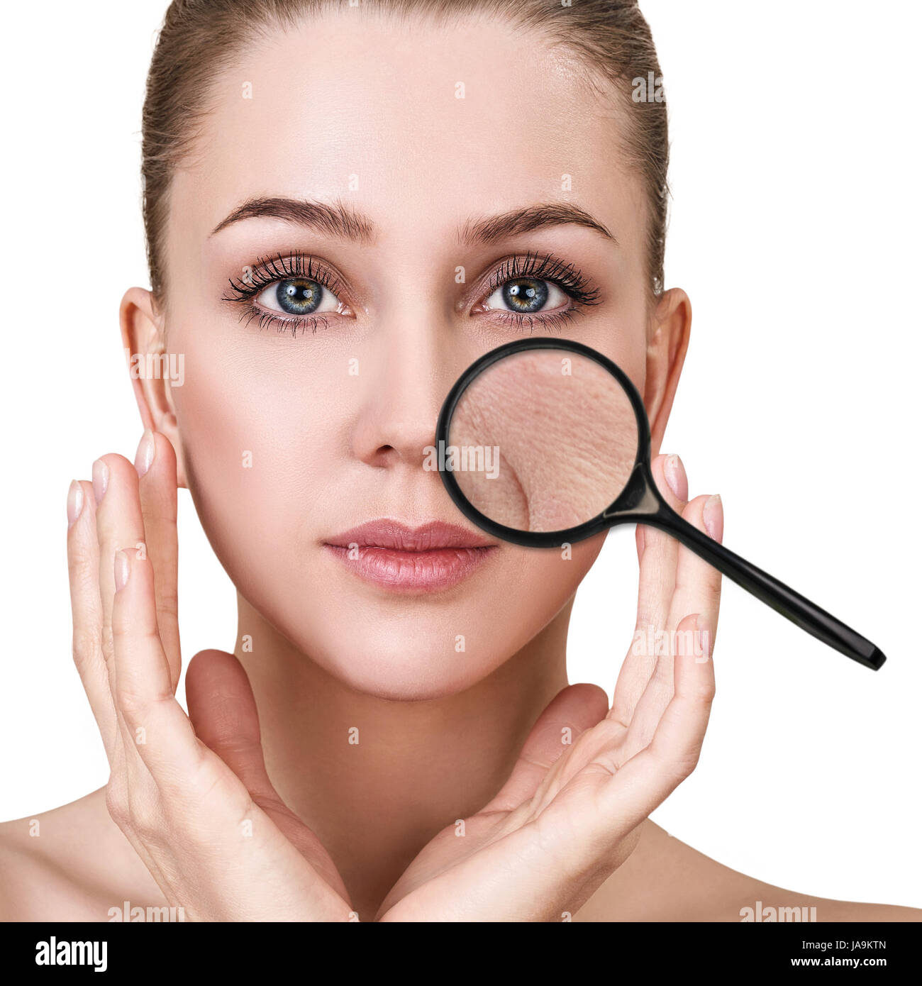 Woman mouth magnifying hi-res stock photography and images - Alamy