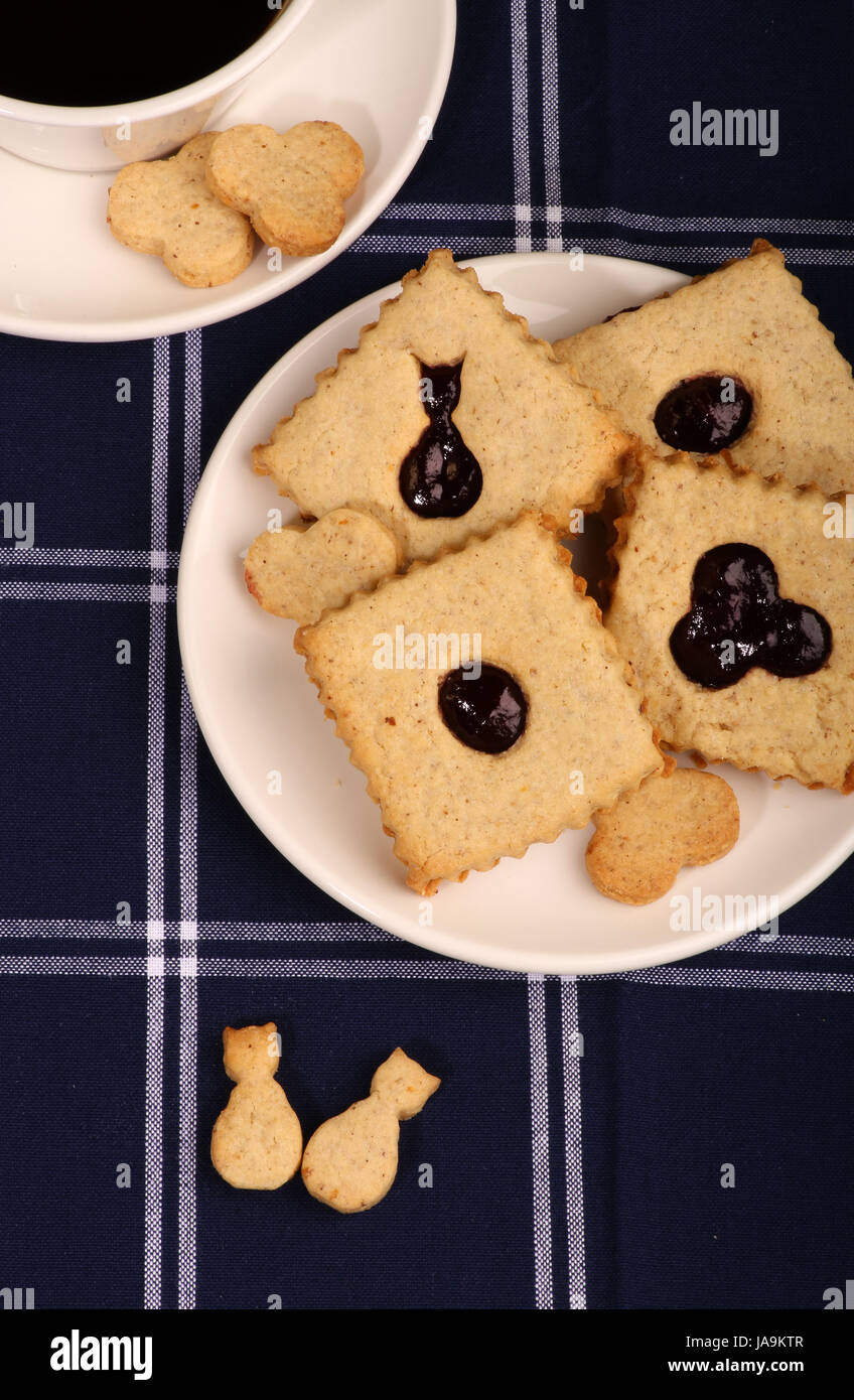 blue, biscuits, cookies, filbert, hazelnut, striped, food, aliment ...