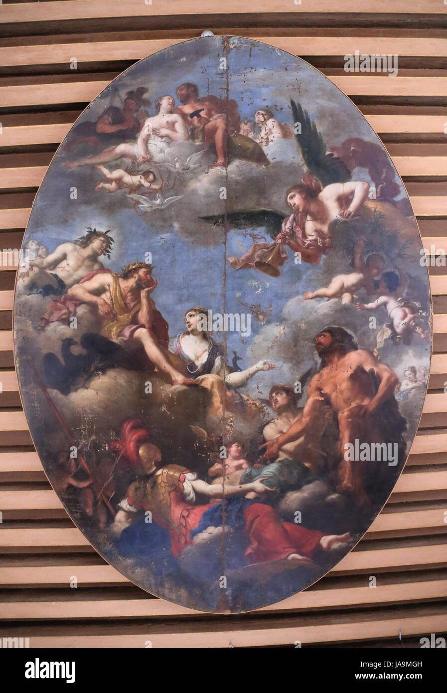 Painting on ceiling, Palazzo Zenobio Stock Photo - Alamy