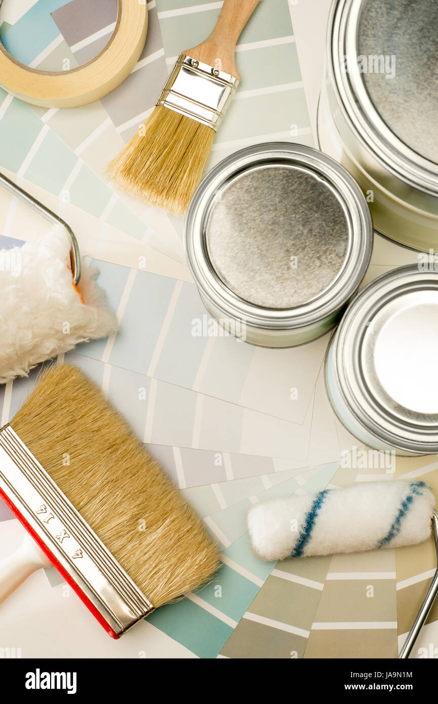 object, objects, colour, painting, bucket, brush, paint, equipment ...