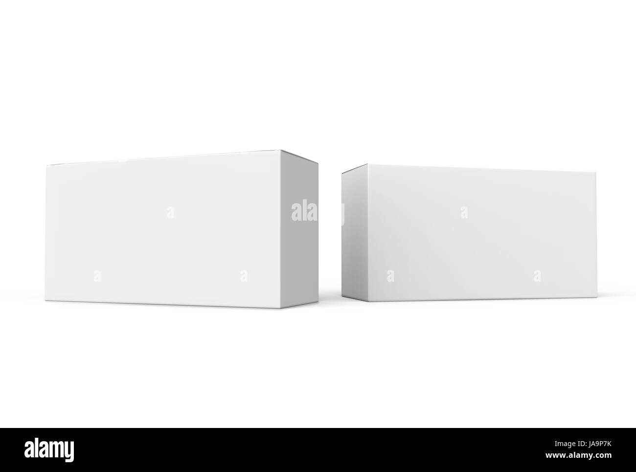 two 3d rendering blank boxes, isolated white background Stock Photo - Alamy