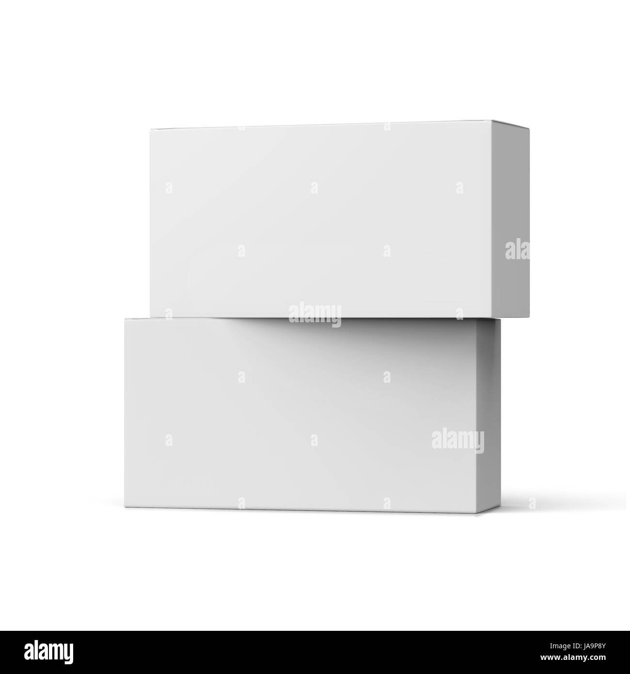 two 3d rendering blank boxes, isolated white background Stock Photo - Alamy