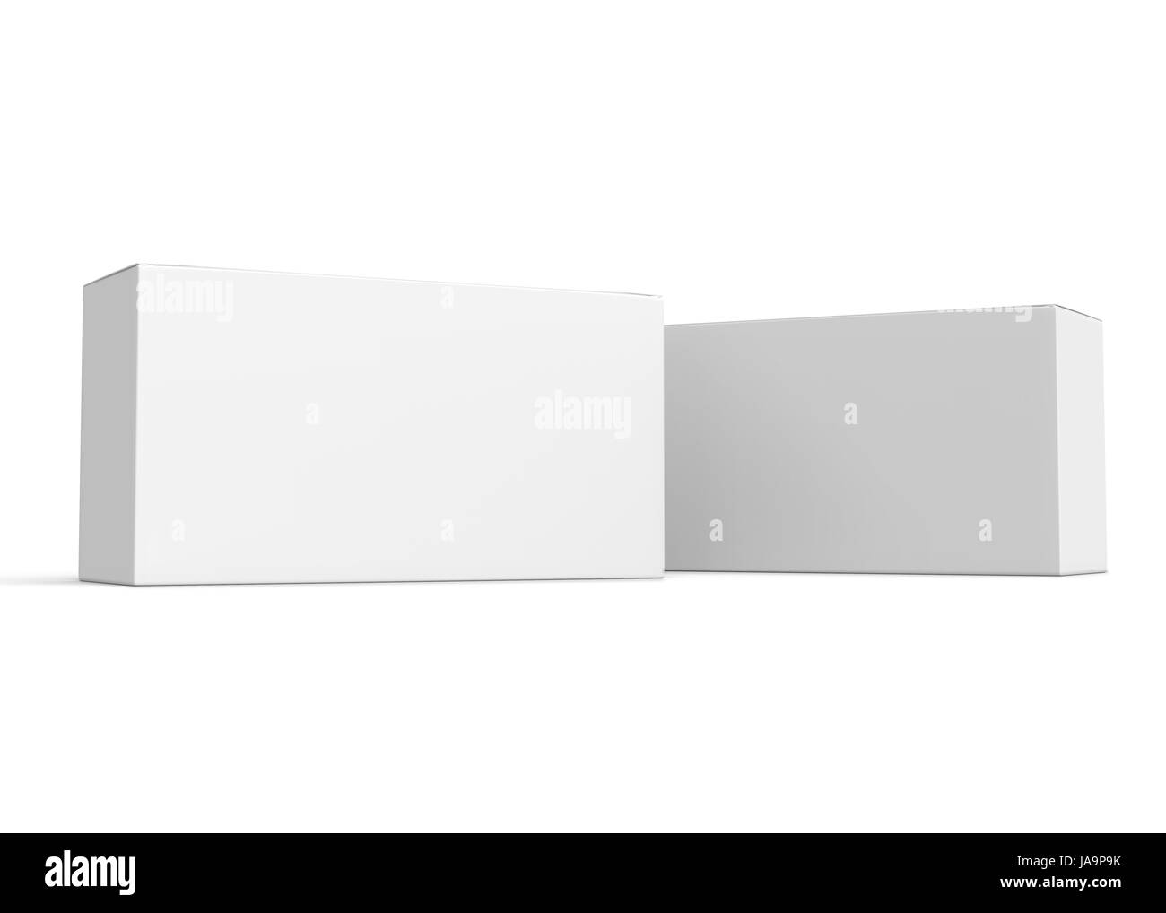 two 3d rendering blank boxes, isolated white background Stock Photo - Alamy