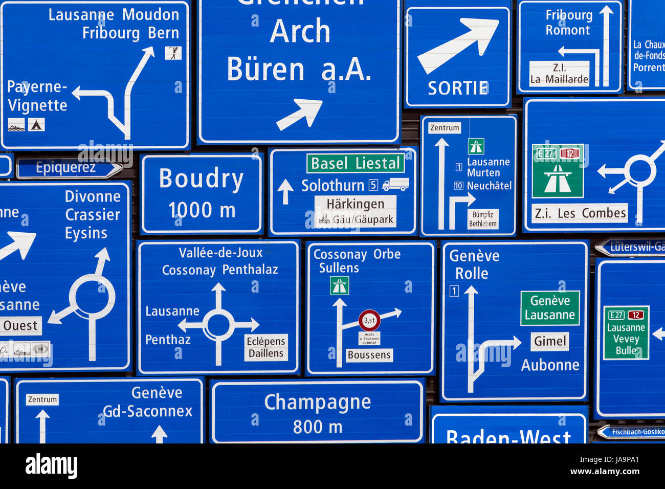 Swiss Road Signs - Photographed at the Swiss Museum of Transport at ...