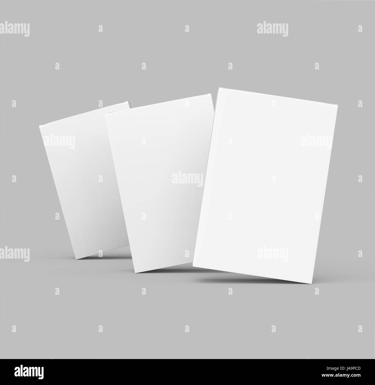 three 3d rendering blank boxes, isolated gray background Stock Photo ...