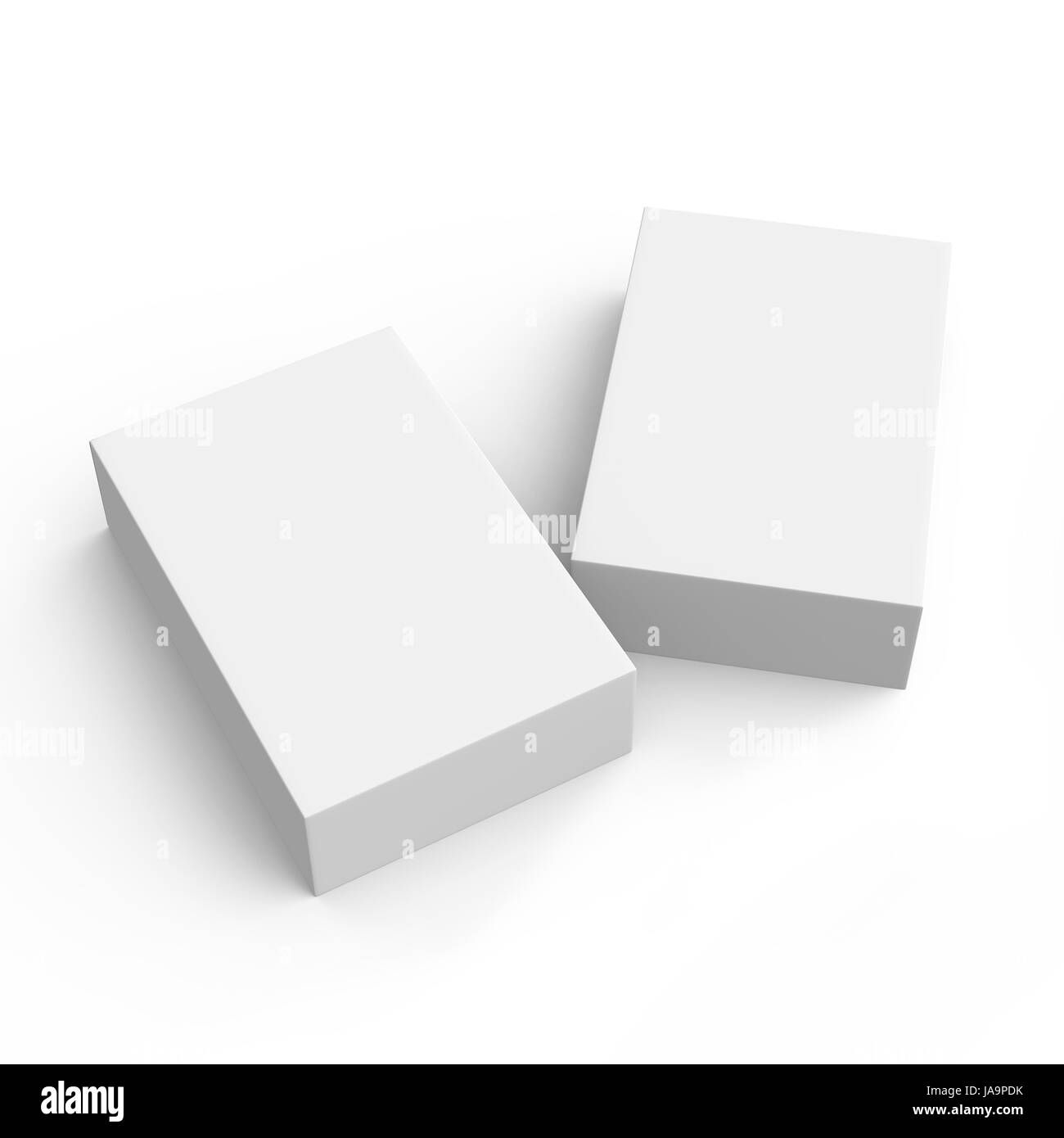 two 3d rendering blank boxes, isolated white background Stock Photo - Alamy