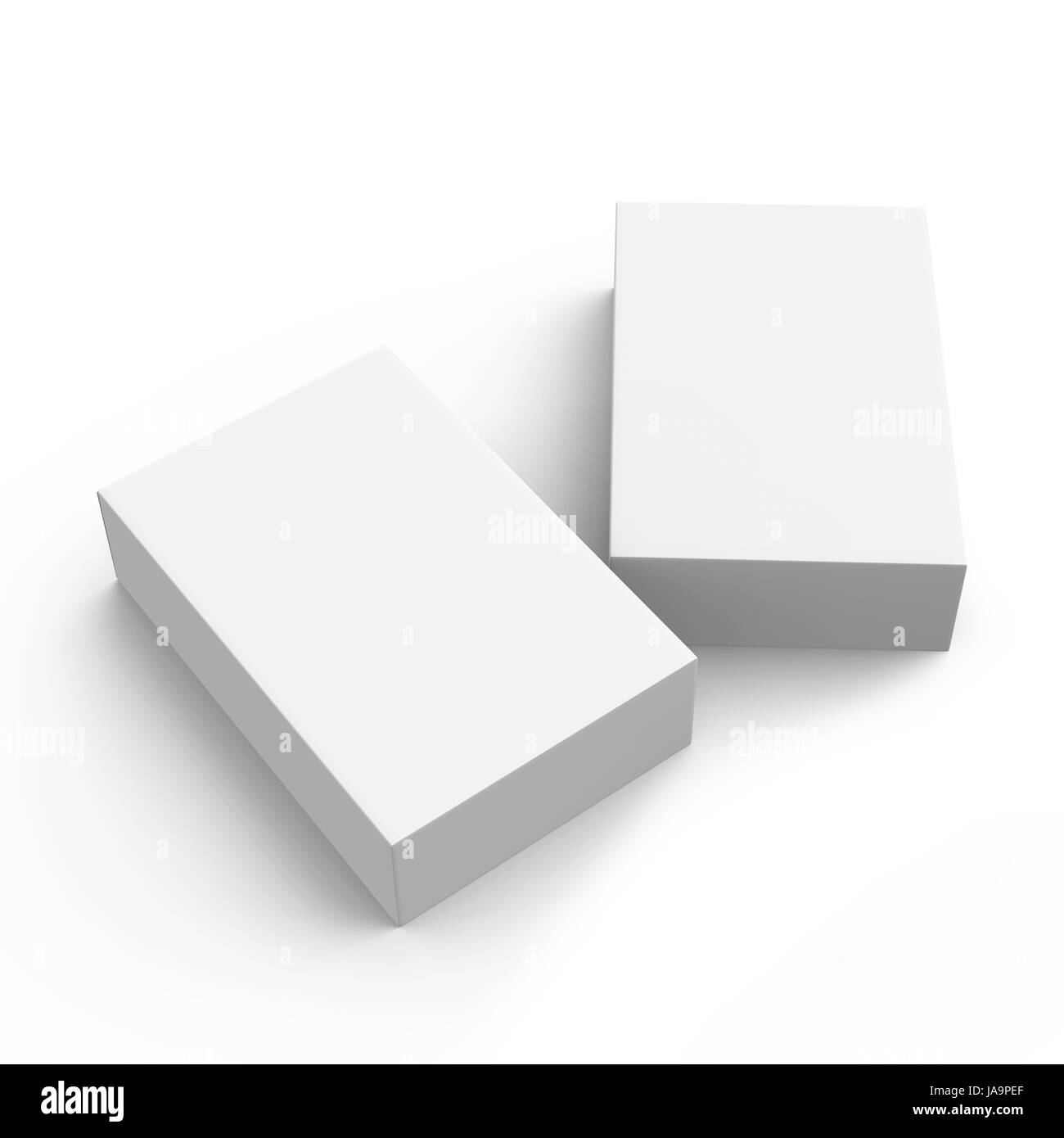 two 3d rendering blank boxes, isolated white background Stock Photo - Alamy