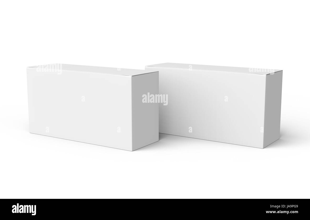 two 3d rendering blank boxes, isolated white background Stock Photo - Alamy