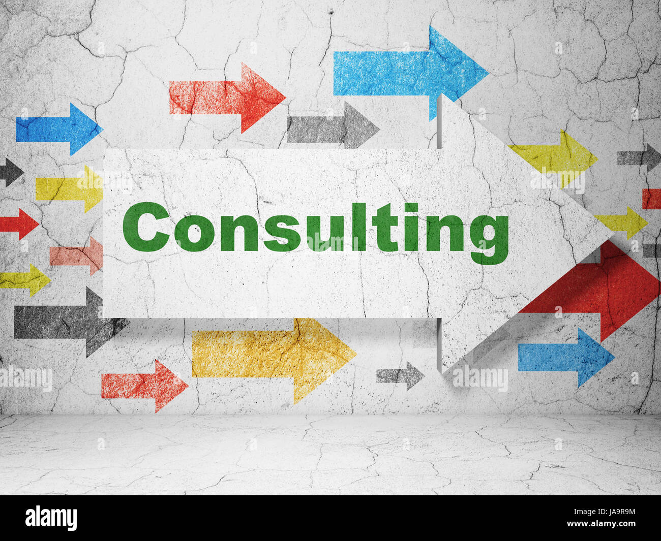 Business concept: arrow with Consulting on grunge wall background Stock ...