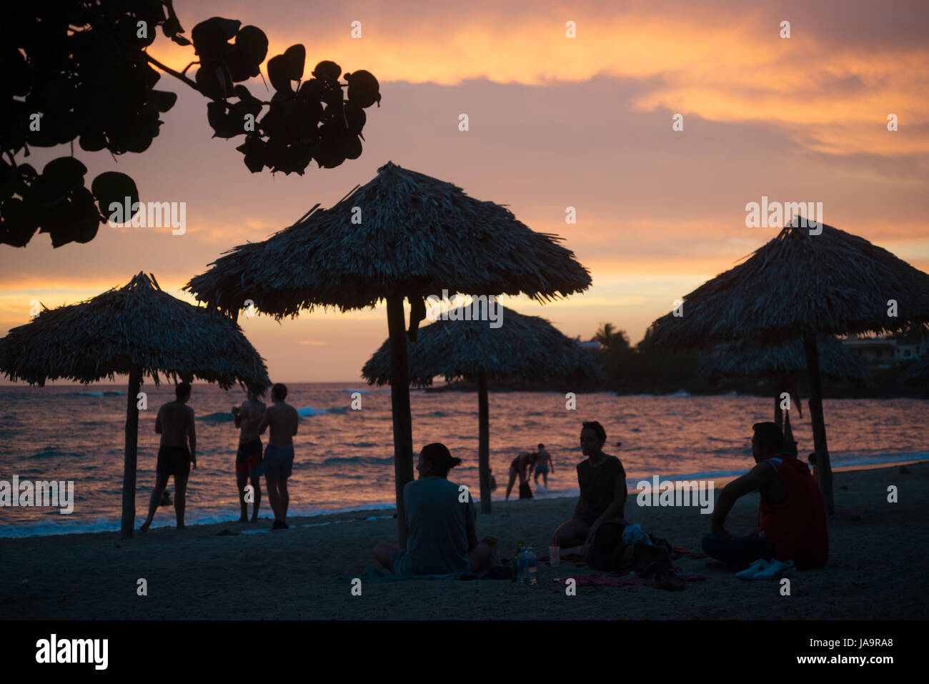 Sunset at the beach of rancho luna, cienfuegos, cuba Stock Photo - Alamy