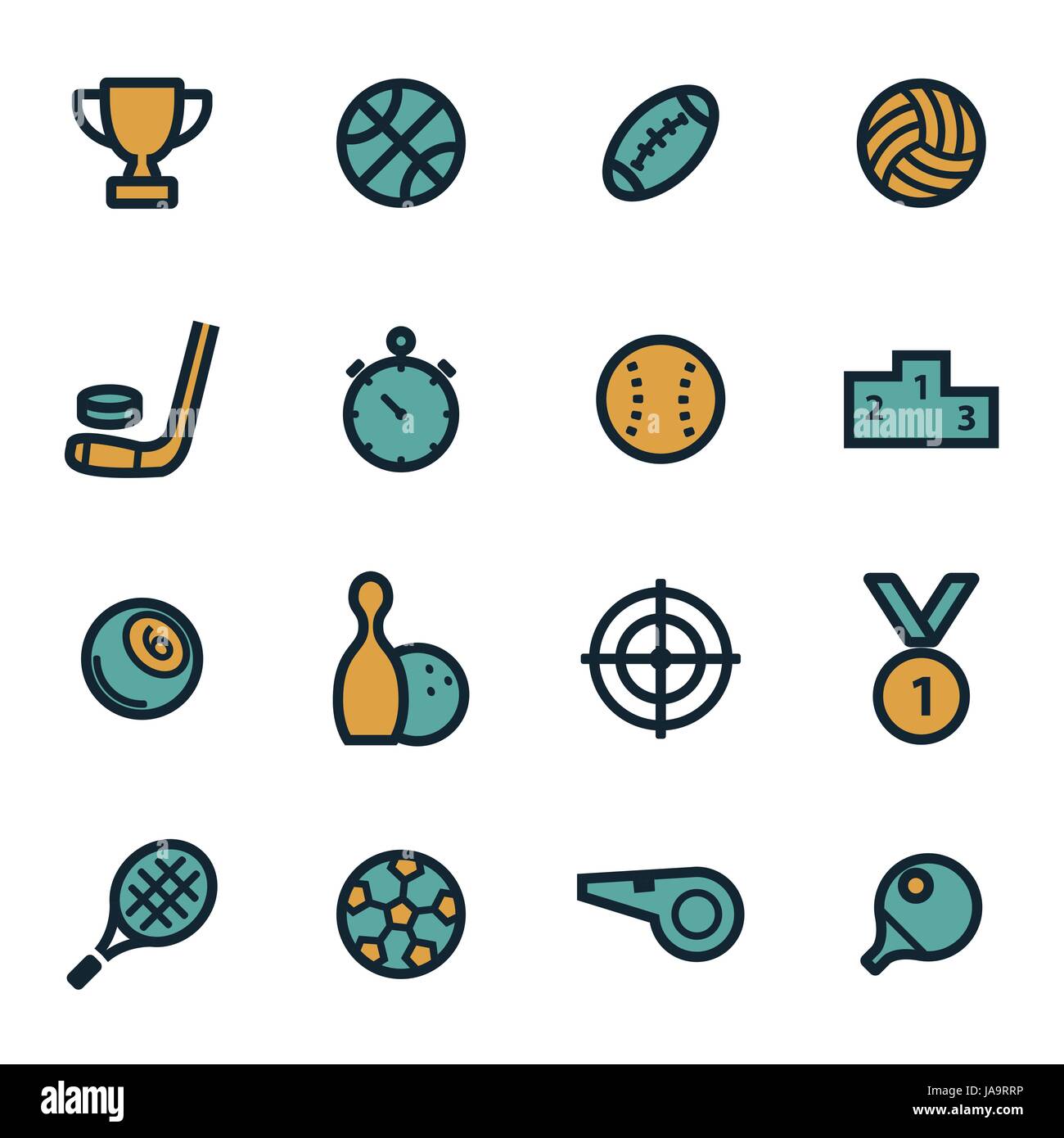 Vector flat sport icons set Stock Vector Image & Art - Alamy