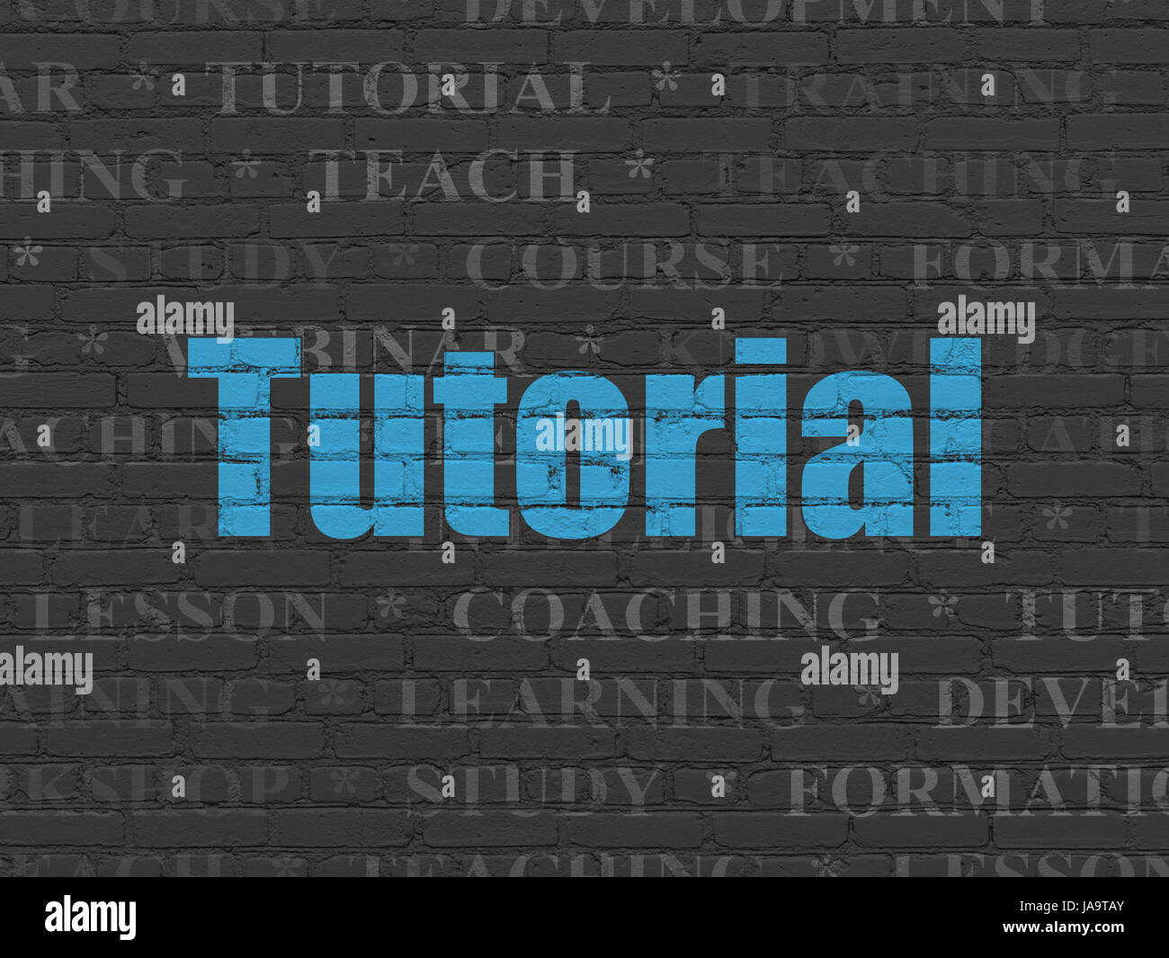 Education concept: Tutorial on wall background Stock Photo - Alamy